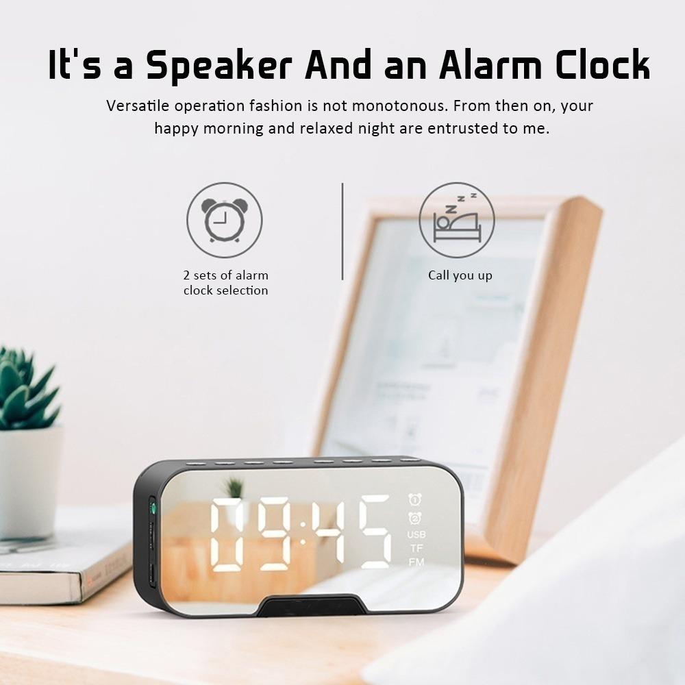 Buy Mirror Alarm Clock Multifunction Wireless 5.0 Bluetooth-compatible ...