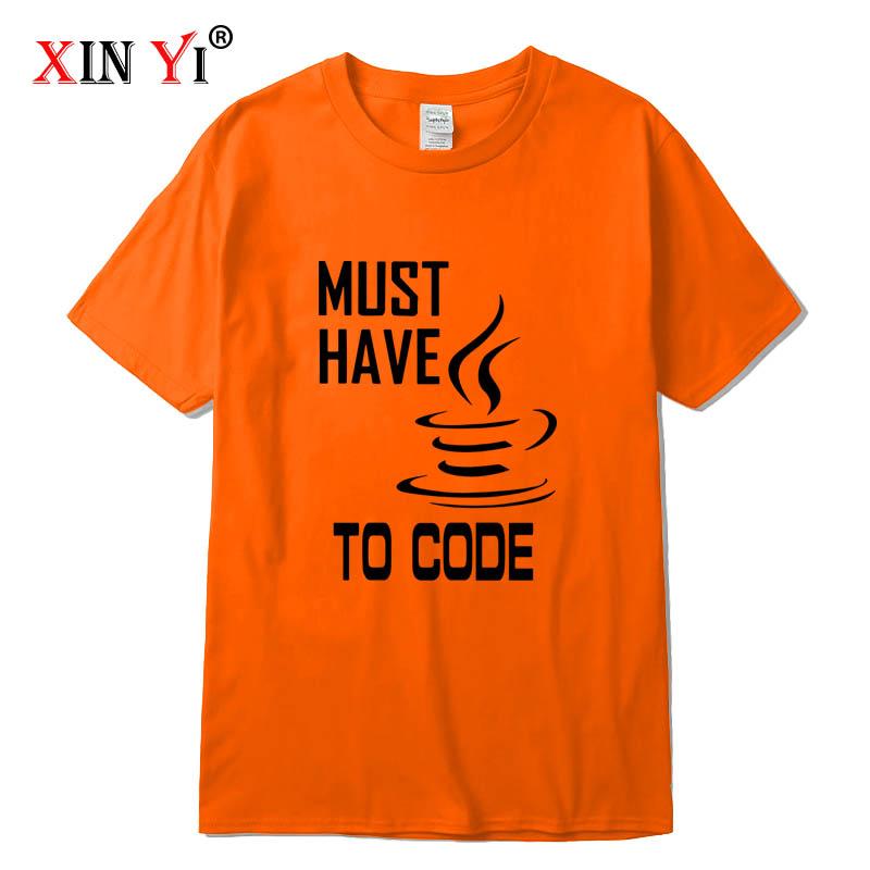 Men'S T-Shirts High Quality 100% Cotton Short Sleeve Java Printed T ...