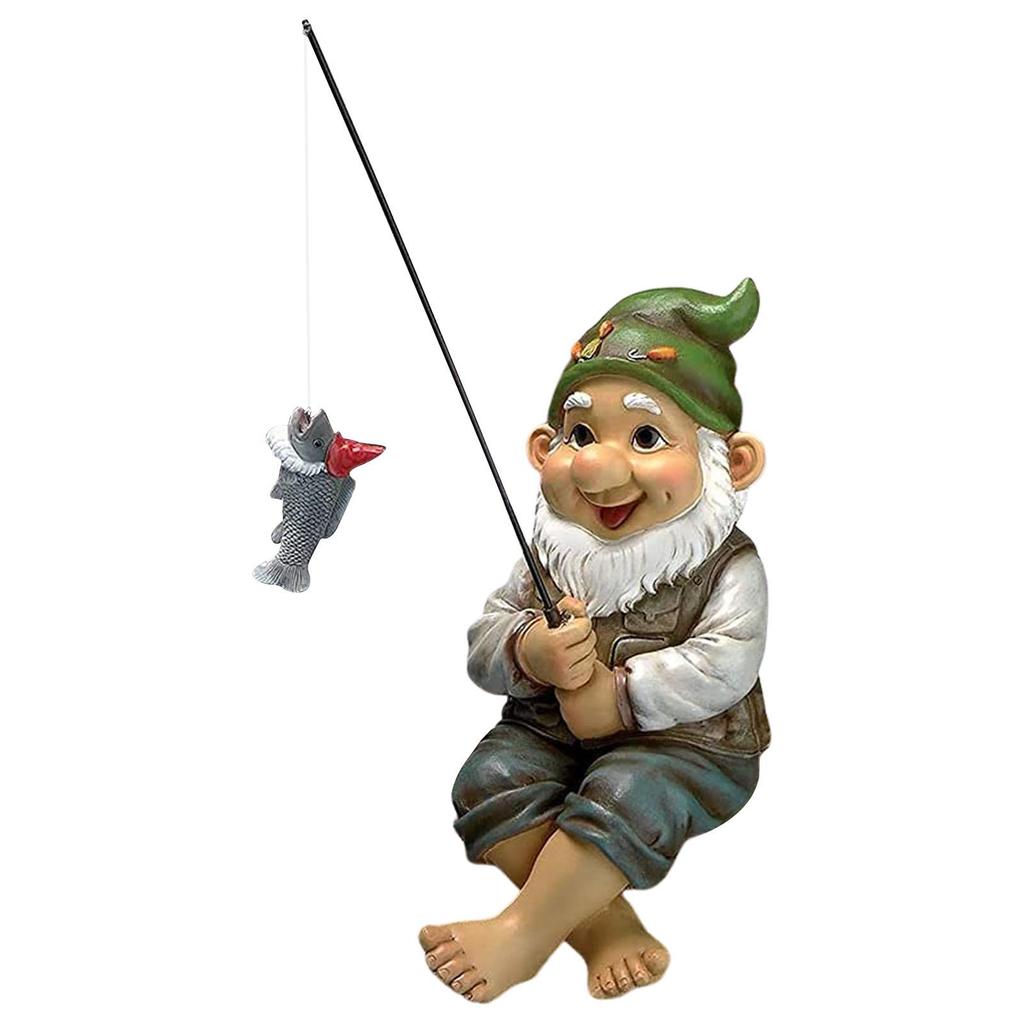 Buy Garden Gnome Statue|Ziggy the Fishing Gnome Sitter|Outdoor Garden ...