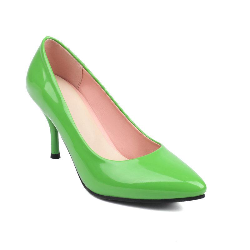 Cheap New Fashion Lacquer Leather Pointed Thin Heels High Heels | Joom