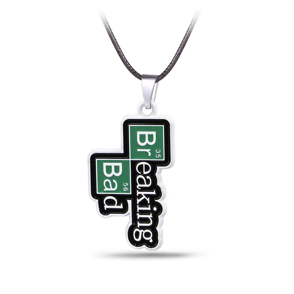 Breaking Bad Necklace Chemical Symbol Metal Pendant Rope Chain Choker ...