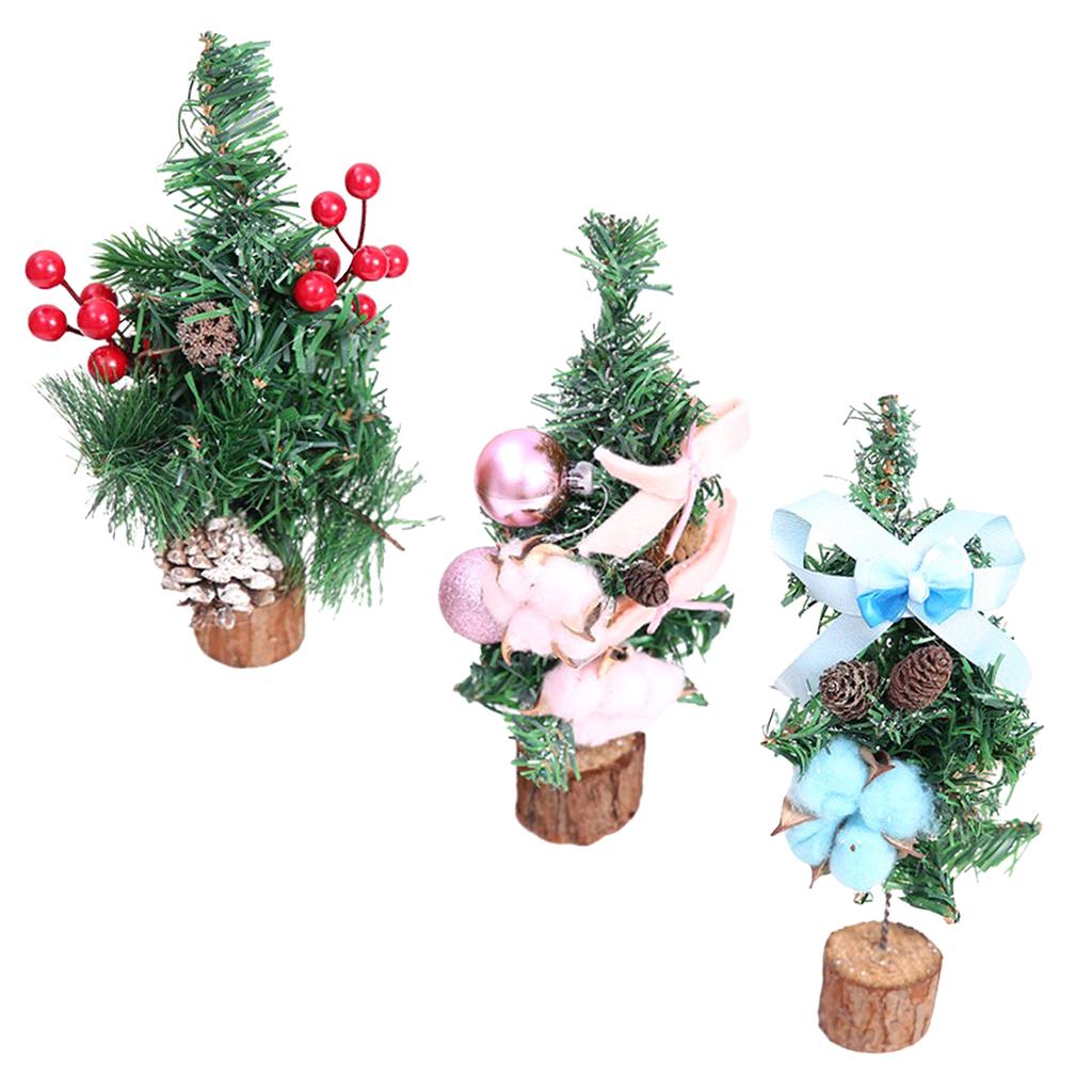 Buy Mini Christmas Tree Wooden Base Table Centerpiece Decoration A at ...