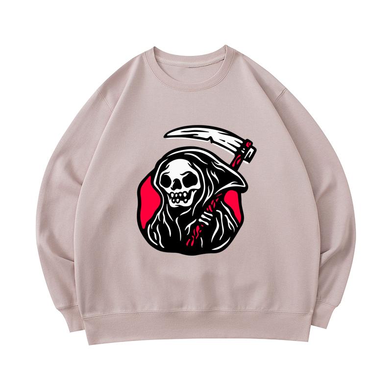 Buy Men's 300 GSM 100% Cotton Sweatshirt Grim Reaper Print Street ...