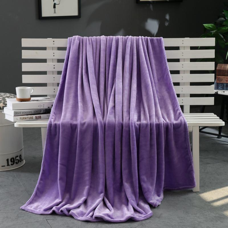 Buy Home Bedding Plush Blanket Solid Color Soft Warm Flannel Sleep Flat ...