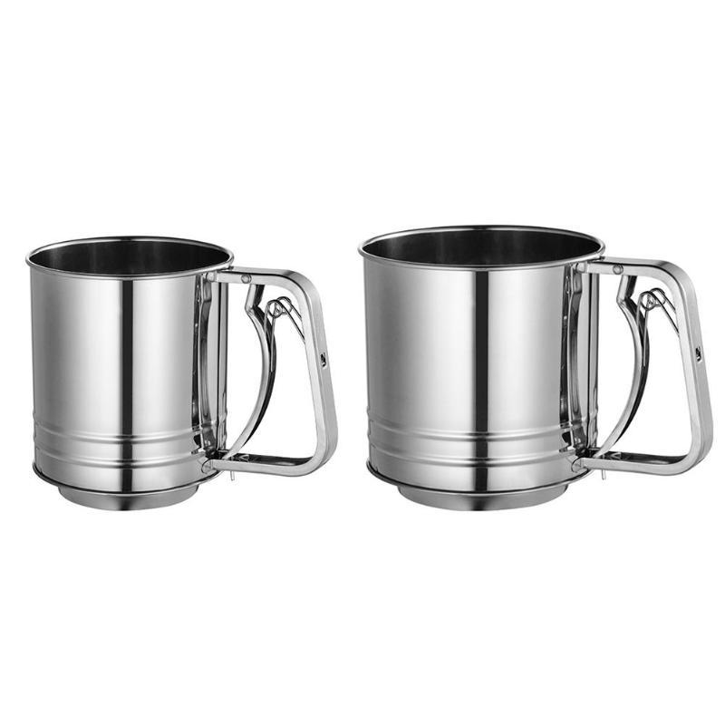 Buy Handheld Flour Shaker Stainless Steel Mesh Sieve Cup Icing Sugar ...