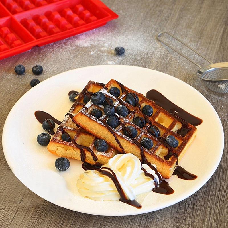 Waffle Makers Mould Silicone Cake Chocolate Mould Nonstick Baking Mold ...