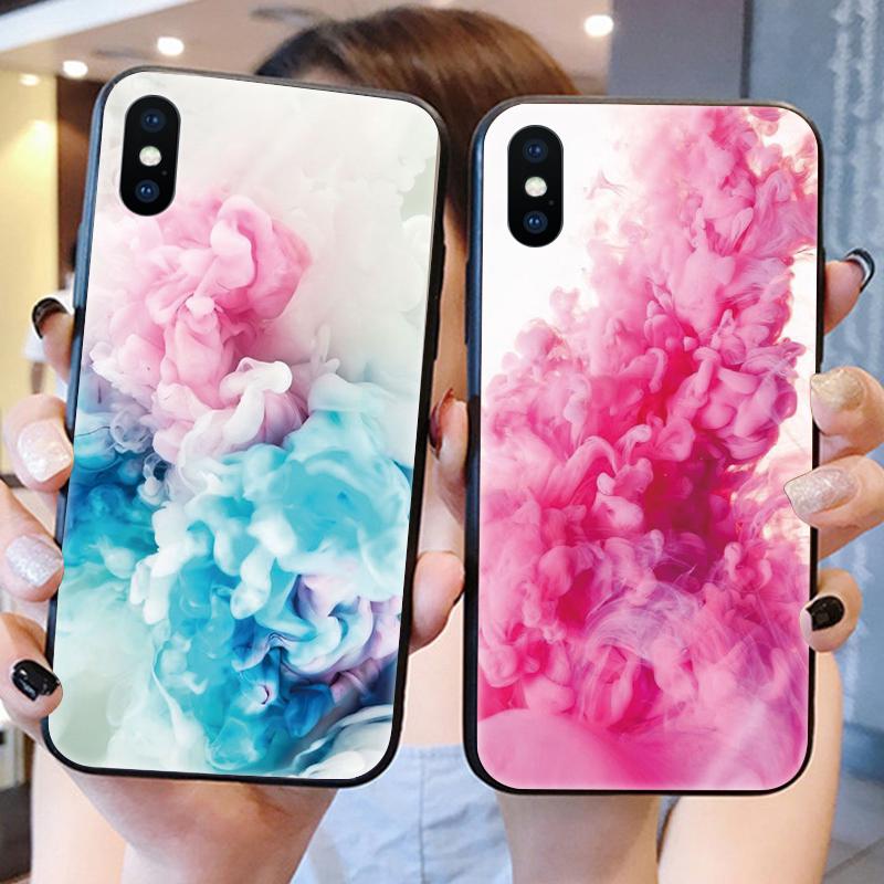 Buy Smoke Hard Glass Cover Phone Case For Coque Samsung Galaxy iPhone ...