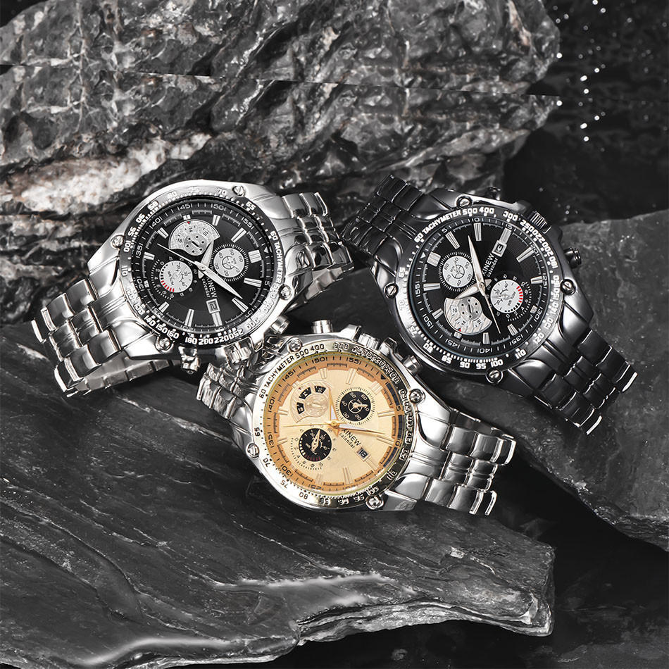 Buy (H0823)Men's Fashion Military Stainless Steel Analog Date Sport Quartz Wrist Watch at ...