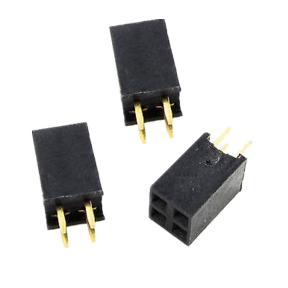 Buy 10PCS 2X2 Pin 4P 2.54mm Double Row Female Straight Header Pitch ...