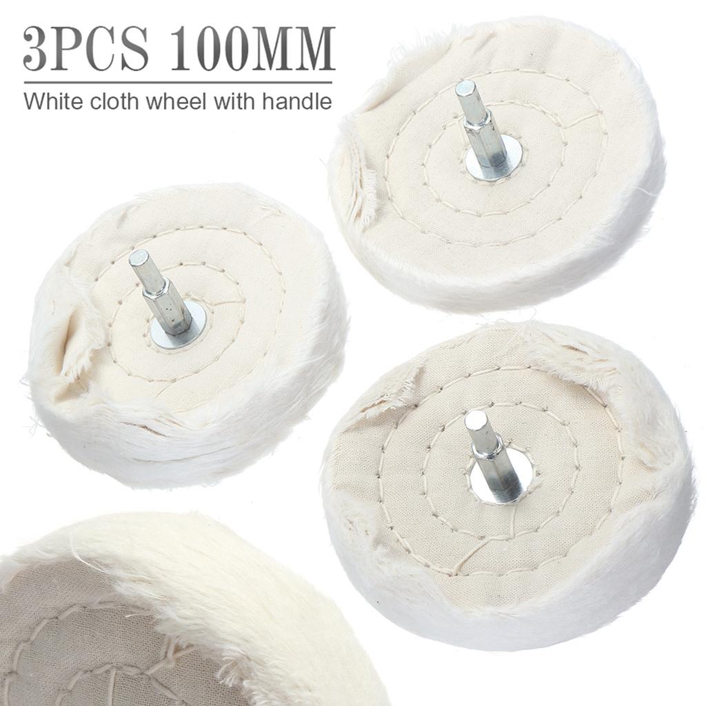 Malinaisi 3pcs Cotton Cloth Polishing Wheel Sanding Discs 4" 100mm w ...