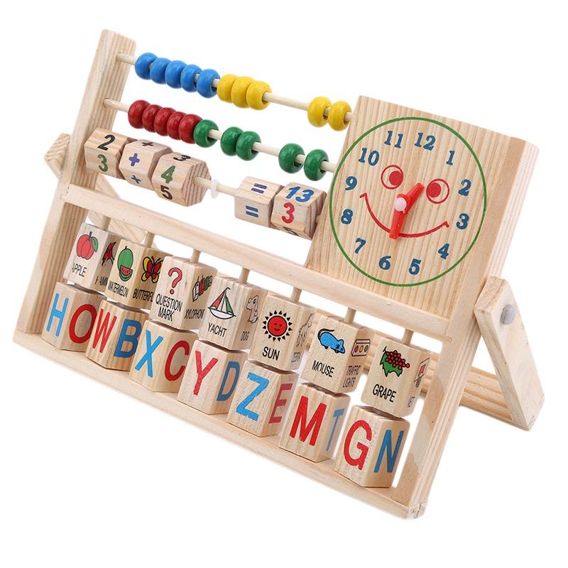 Buy Math Toys Wood Educational Computer Rack Multifunction Flap ...