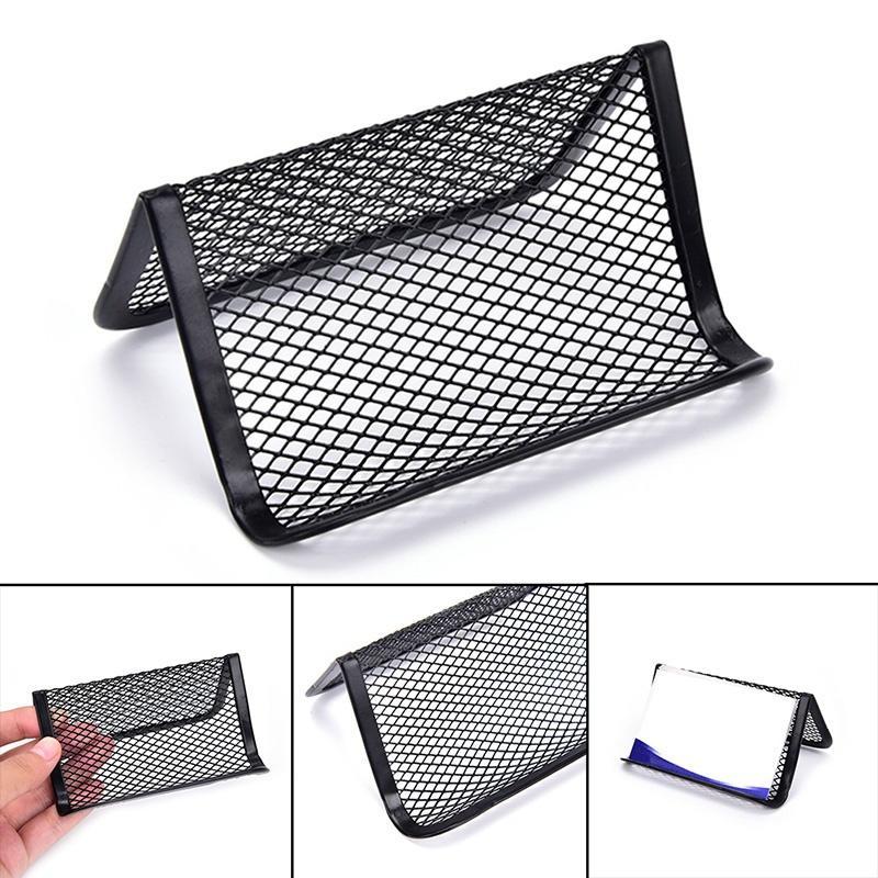Buy Black Mesh Cards Box Storage Rack Holder Tray Table Desktop Display ...
