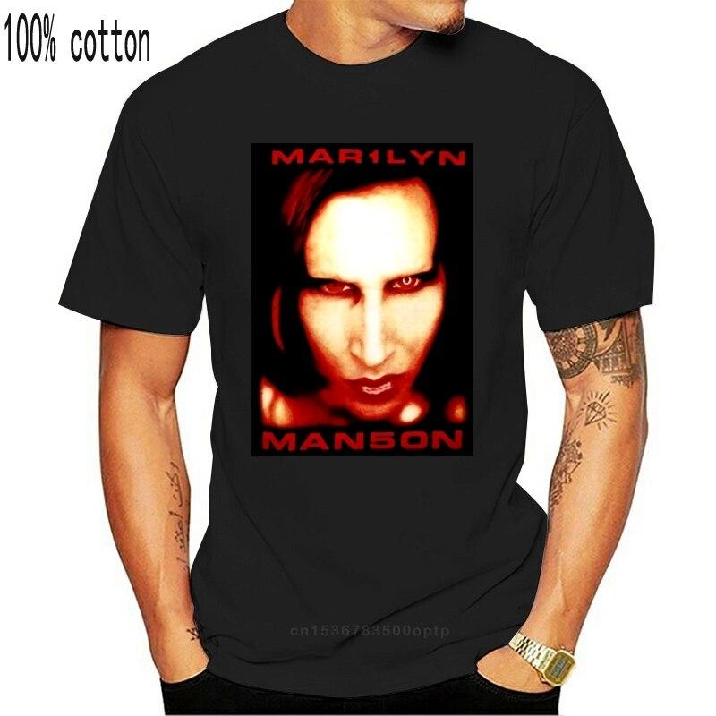 Buy Marilyn Manson Big Face Jumbo Bigger Than Satan Black T Shirt Merch Custom Print Tee Shirt ...
