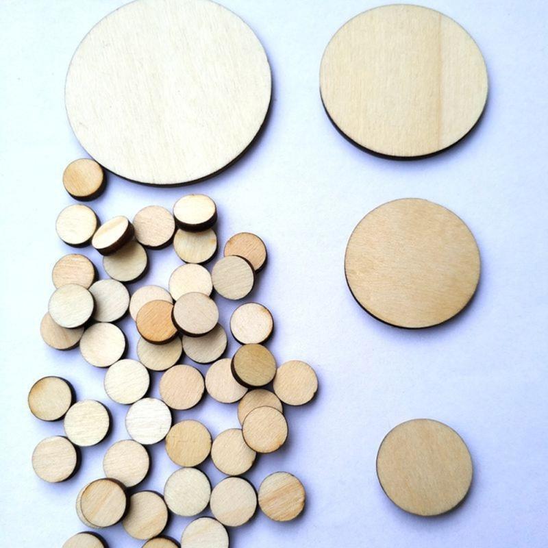 Wooden Round Discs Embellishments DIY Rustic Art Crafts 10-50mm uygun ...