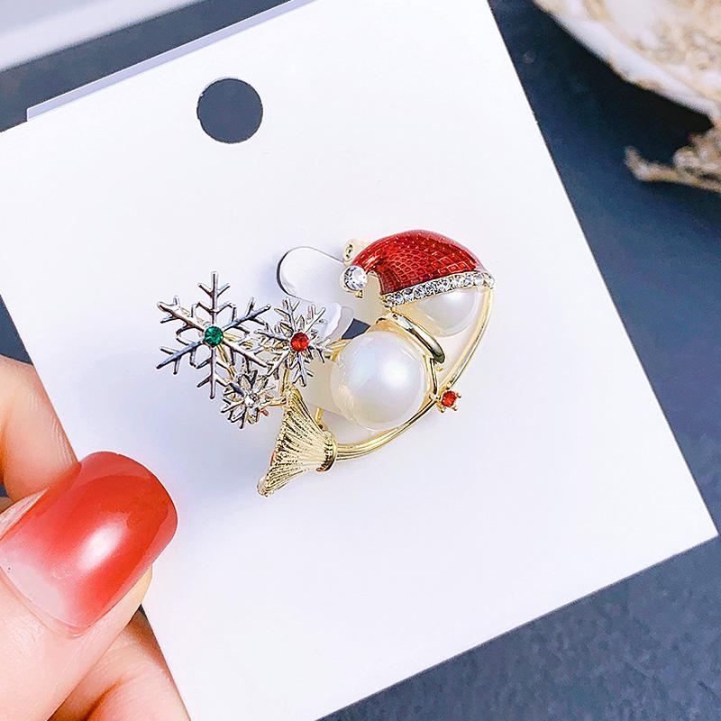Cheap 1PC Shining Snowman Brooches Snowflake Christmas Rhinestone Broom ...