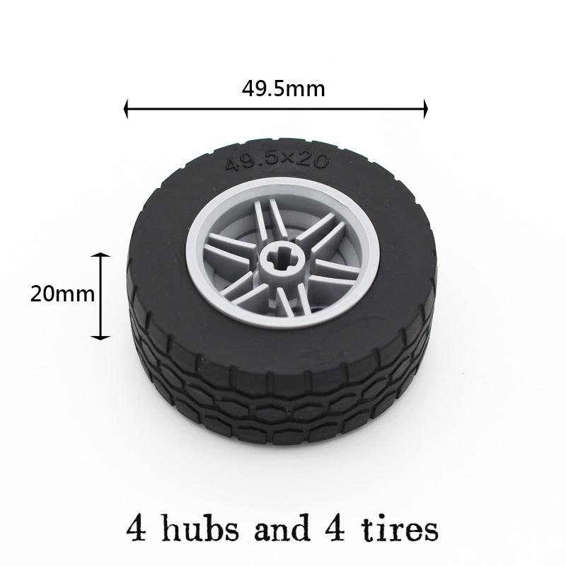 MOC Technical Tire Wheel Hub Bricks Car 56145 15413 44309 61481 55976 ...