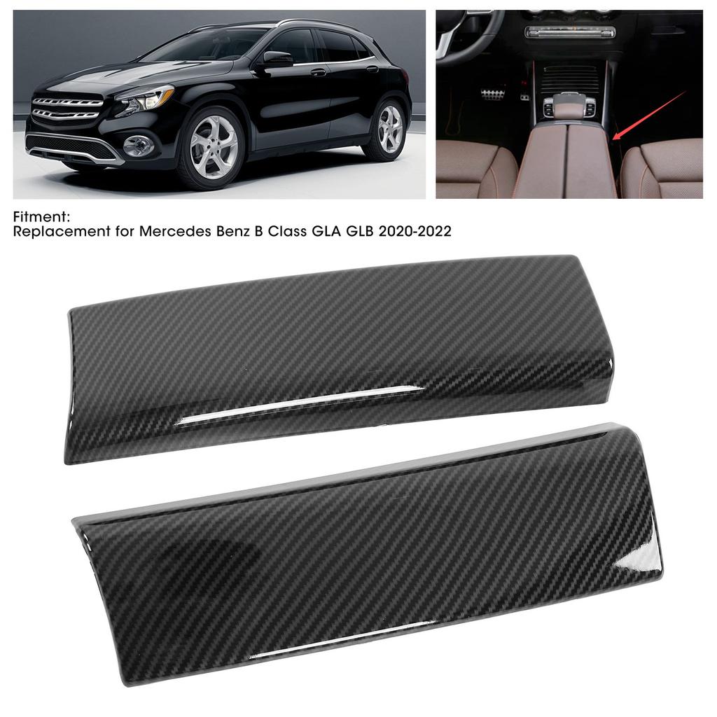 Buy 2 Pcs Car Interior Center Armrest Box Trim Cover Carbon Fibre Style ...