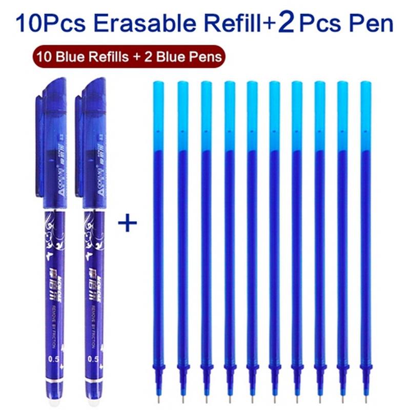 Buy 12pcs/set Erasable Refill Gel Pen Set Magic Erasable Pen Refill Rod ...