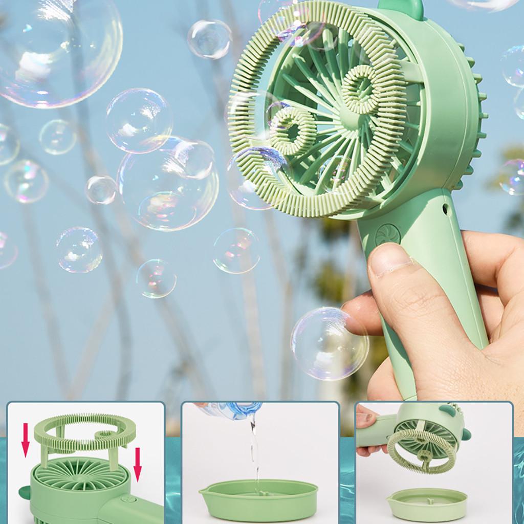 Buy Fashion Portable Handheld Fan Can Blow Bubble USB Charge Fan with ...