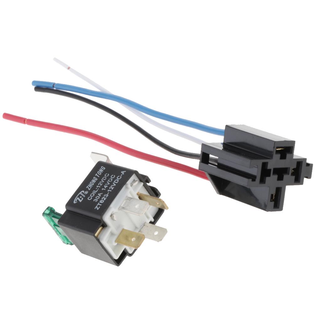 Buy 30A 4-Pin Relay Socket Harness Connector for Car Truck + Sockets at ...