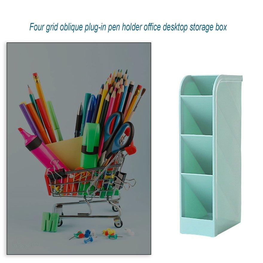 Buy HEI Four-Grid Desk Storage Box Organizer Plastic Rectangular ...