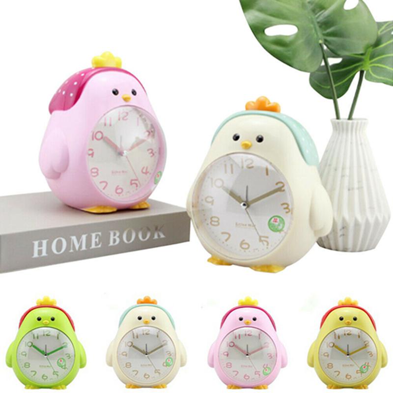 Buy Cartoon Chicken Shape Mute Alarm Clock with Night Light for Student ...