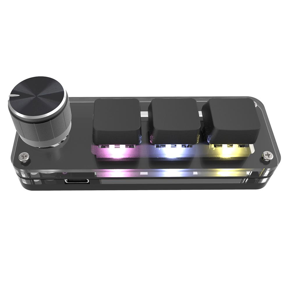 Buy Programming Macro Custom Knob Keyboard RGB 3 Key Copy Paste Mini Button Photoshop Gaming ...