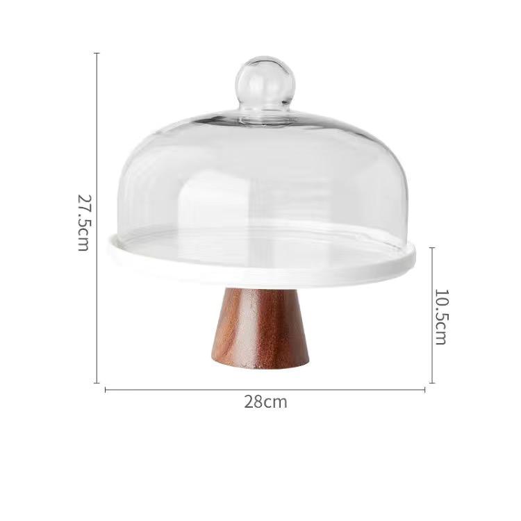 Buy White Ceramic Round Plate 8 Inch Flat Cake Plate with Lid 10 Inch ...