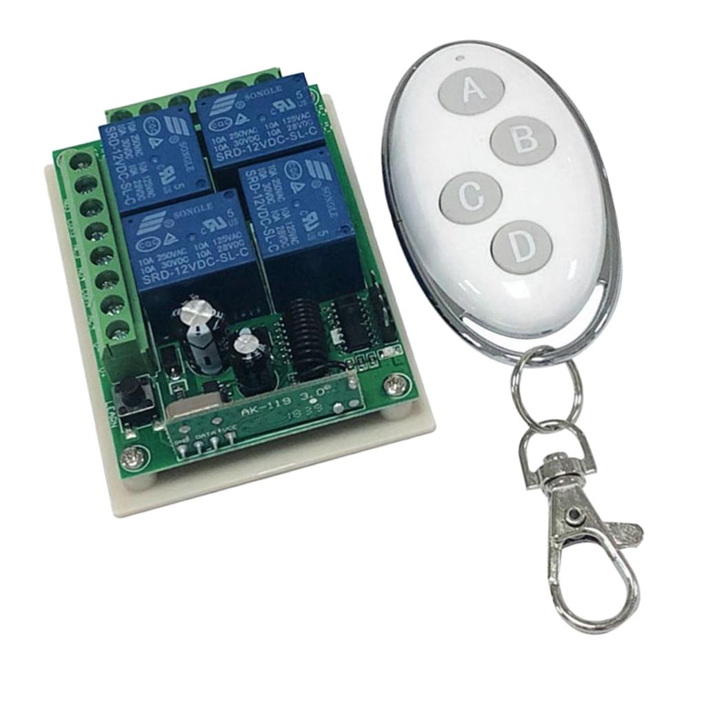 Cheap 1pc DC12V 4CH Wireless Relay Switch with 4Button Remote Control ...