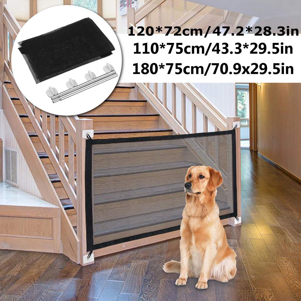Buy 3 Sizes Portable Folding Safety Magic Dog Gate Guard Mesh Fence Net ...