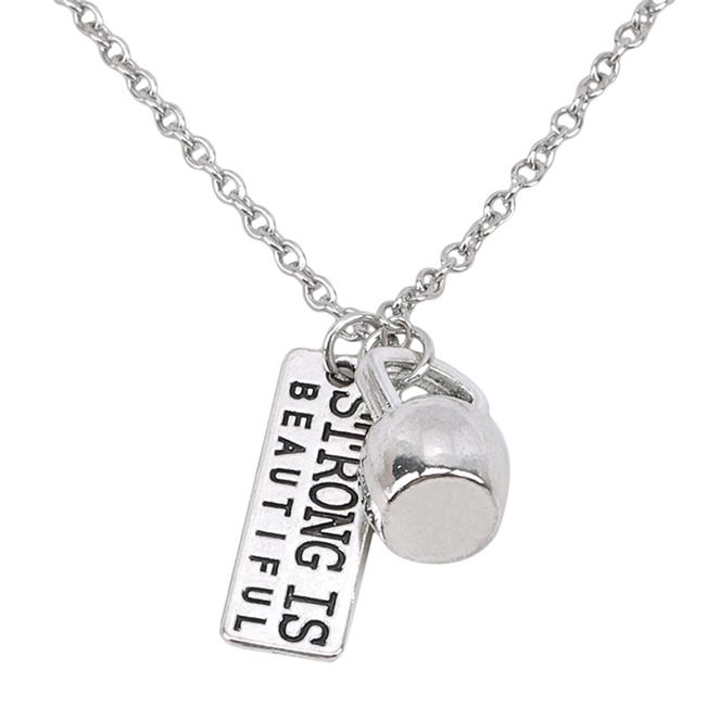 Buy Fitness Jewelry Necklace Gift Dumbbell Dumbbell Kettlebell Exercise ...