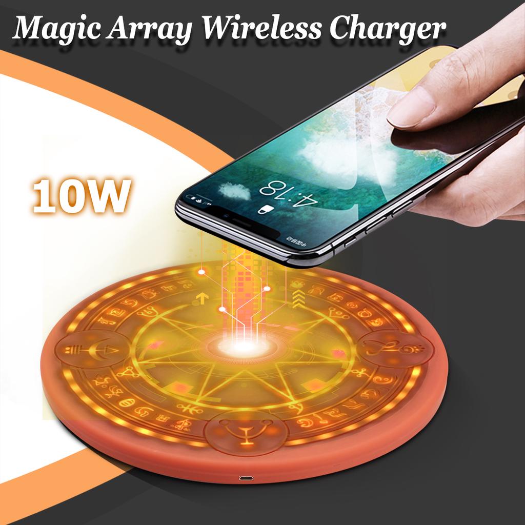 Buy 10W Magic Array Qi Wireless Fast Charger Light Sound for I Phone ...