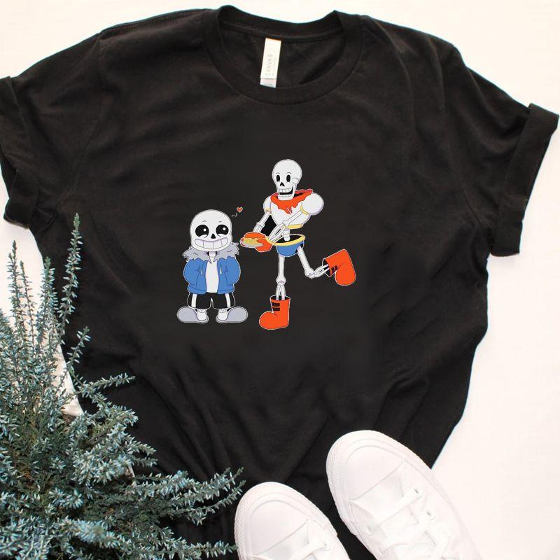 Sans and Papyrus - Undertale Classic T-Shirt Men ShirPrinted Tee Tops ...