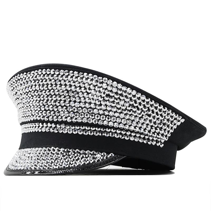 Luxury Diamond Performance Hat Visor Singer Cap Army Hat Cortical ...