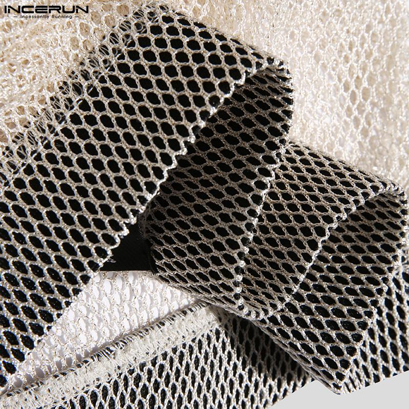 Buy INCERUN Men's Fashion Mesh Long Pants Transparent Loose Fit Party ...