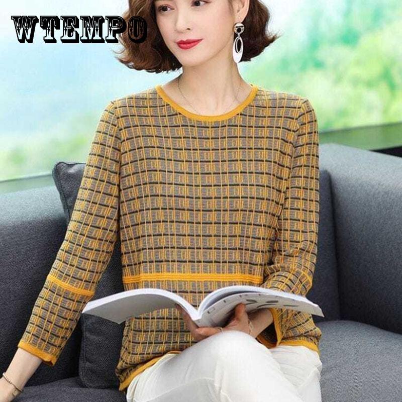 Buy WTEMPO Women Spring Cutout Knitted Sweaters Female Casual Pullovers ...