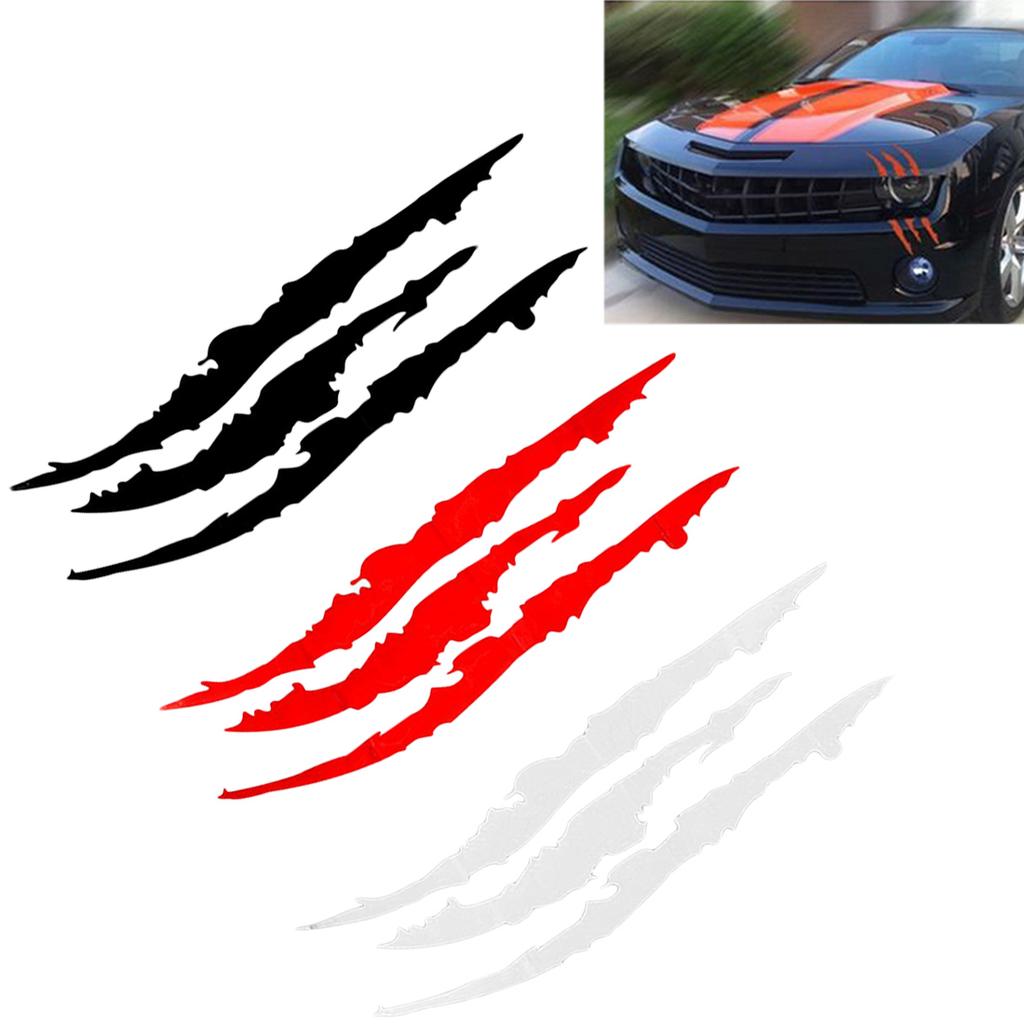 Buy 40cm*12cm Car Reflective Sticker Black/White/Red Scratch Stripe ...
