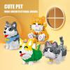 Buy Cute Pet Mini Building Blocks Corgi Dog Husky Model Bricks Cartoon ...