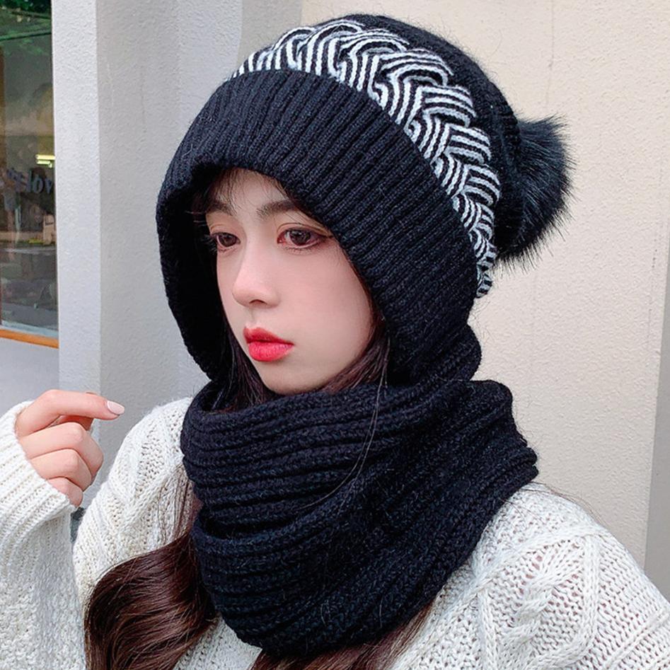 Buy New Women Winter Hat Keep Neck Warm Cap Add Fur Lined Warm Set ...