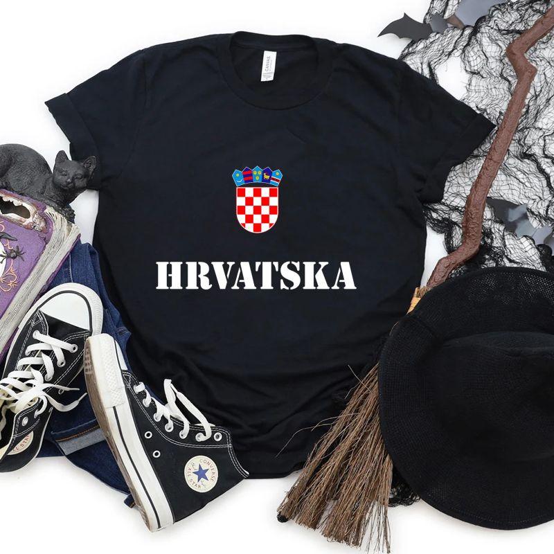 Buy Croatia Hrvatska Soccer Croatian Football Women T Shirt Funny Print ...