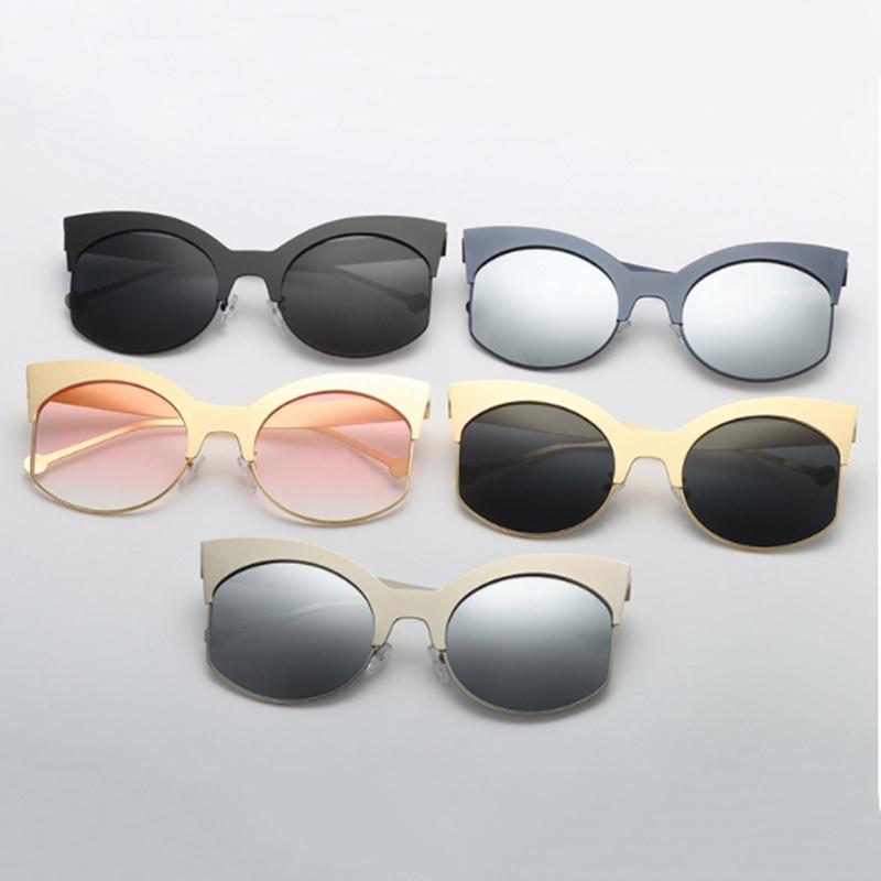 Buy Sunglasses Ms Big Metal Half Frame Box Sunglasses Street Beat ...