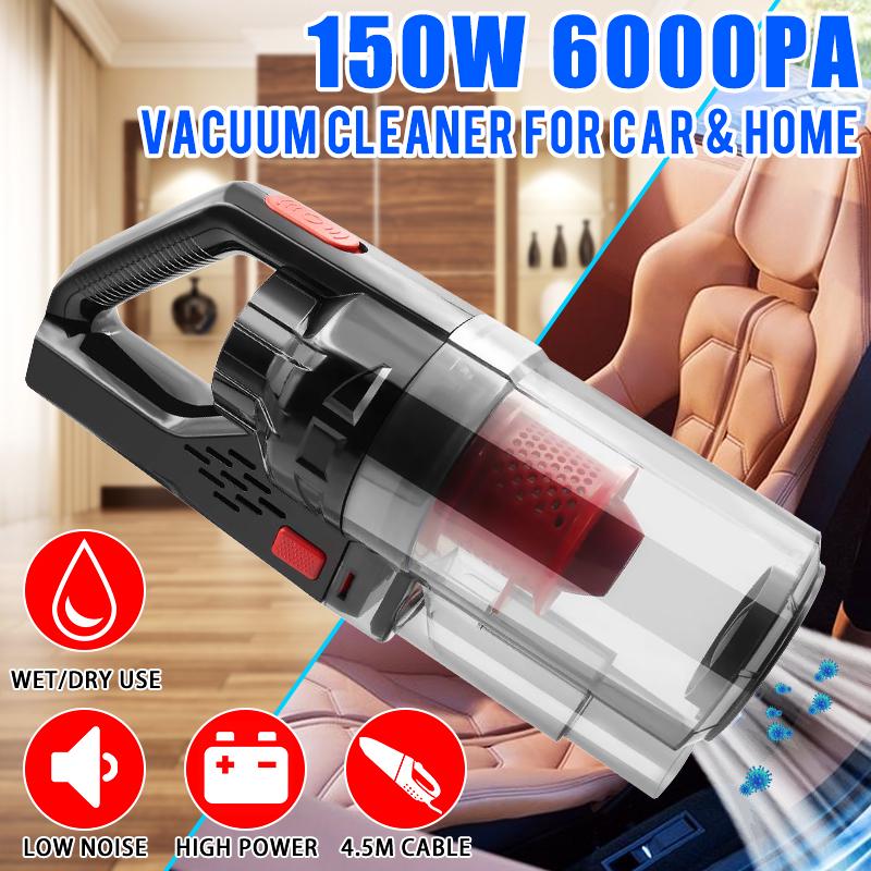 Buy Lightweight Portable DC 12V Corded Car Vacuum Cleaner 150W 6000PA ...
