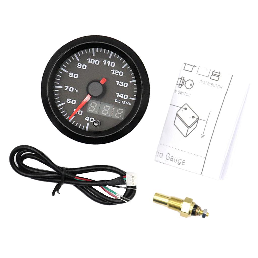 40140C Amber Light Oil Temperature Gauge Automobile meter with Sensor ...