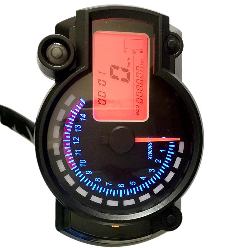 Buy 7 Colour Motorcycle Universal LCD Digital Speedometer Tachometer ...