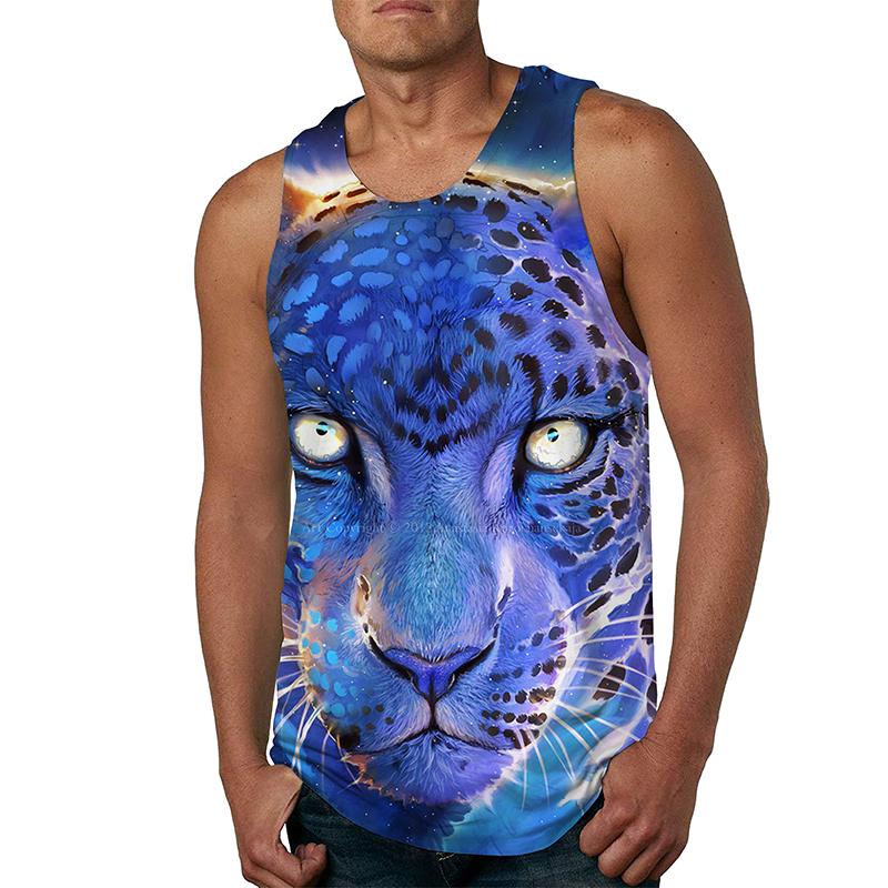 Cheap Handsome Men's Sleeveless Vest Leopard Cool 3D Print Vest | Joom
