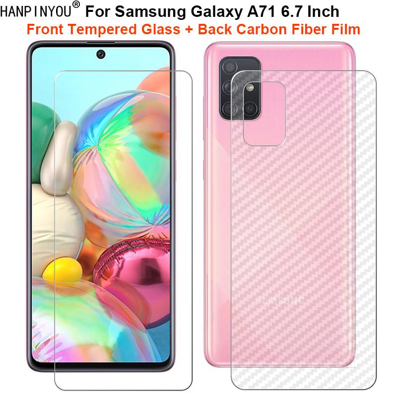 Buy For Samsung Galaxy A71 A715 6.7" 1 Set = Ultra Thin Back Carbon ...