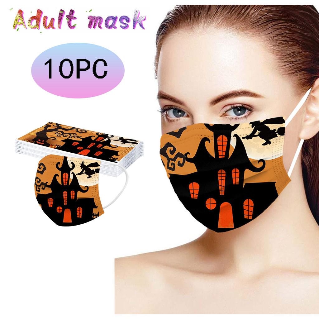 Buy [FAY] Adult 10 PC Halloween Printed Breathable Disposable Mask at ...