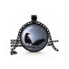 Buy Gothic Raven Necklace, Crow Pendant, Glass Cameo Cabochon, Pair of ...