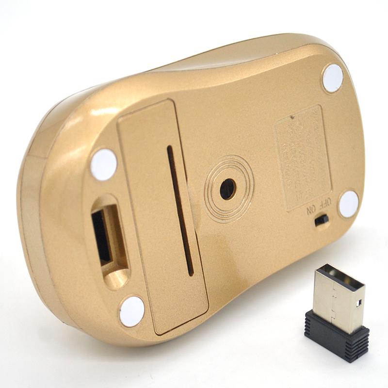 Buy Popular Golden Mouse 2.4GHZ Gold Wireless Mouse Wifi Gaming Mouse ...