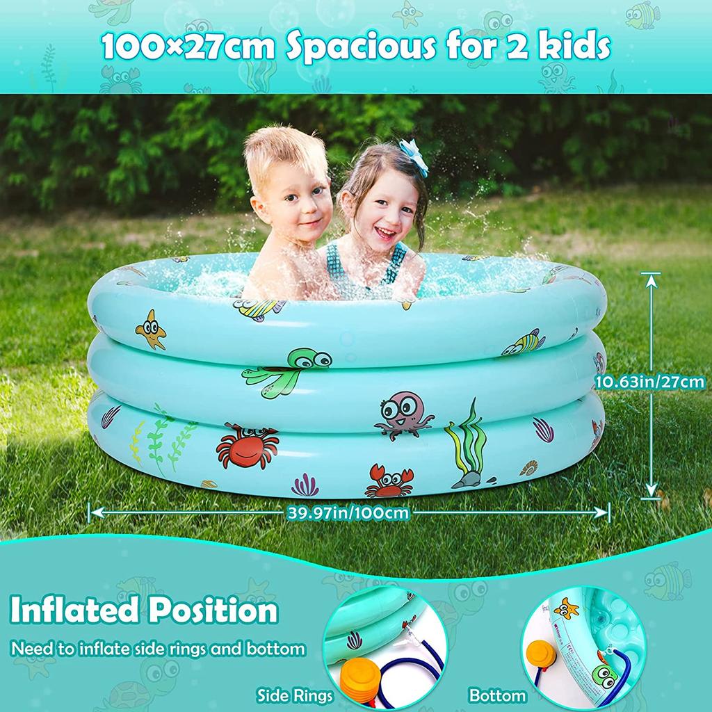 Paddling Pools for Kids Baby Inflatable Kiddie Swimming Paddling Pool ...